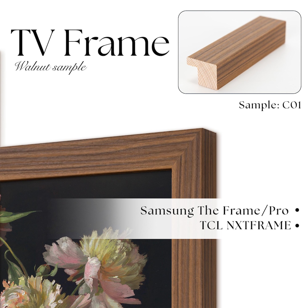 Walnut TV Bezel Sample for Samsung the Frame & TCL: 6-inch Molding - Etsy