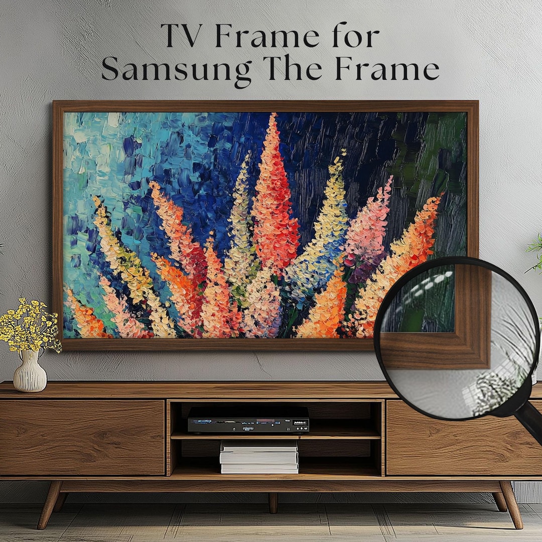 Thin Walnut TV Frame for Samsung the Frame Tv, Dark Wooden Bezel ...