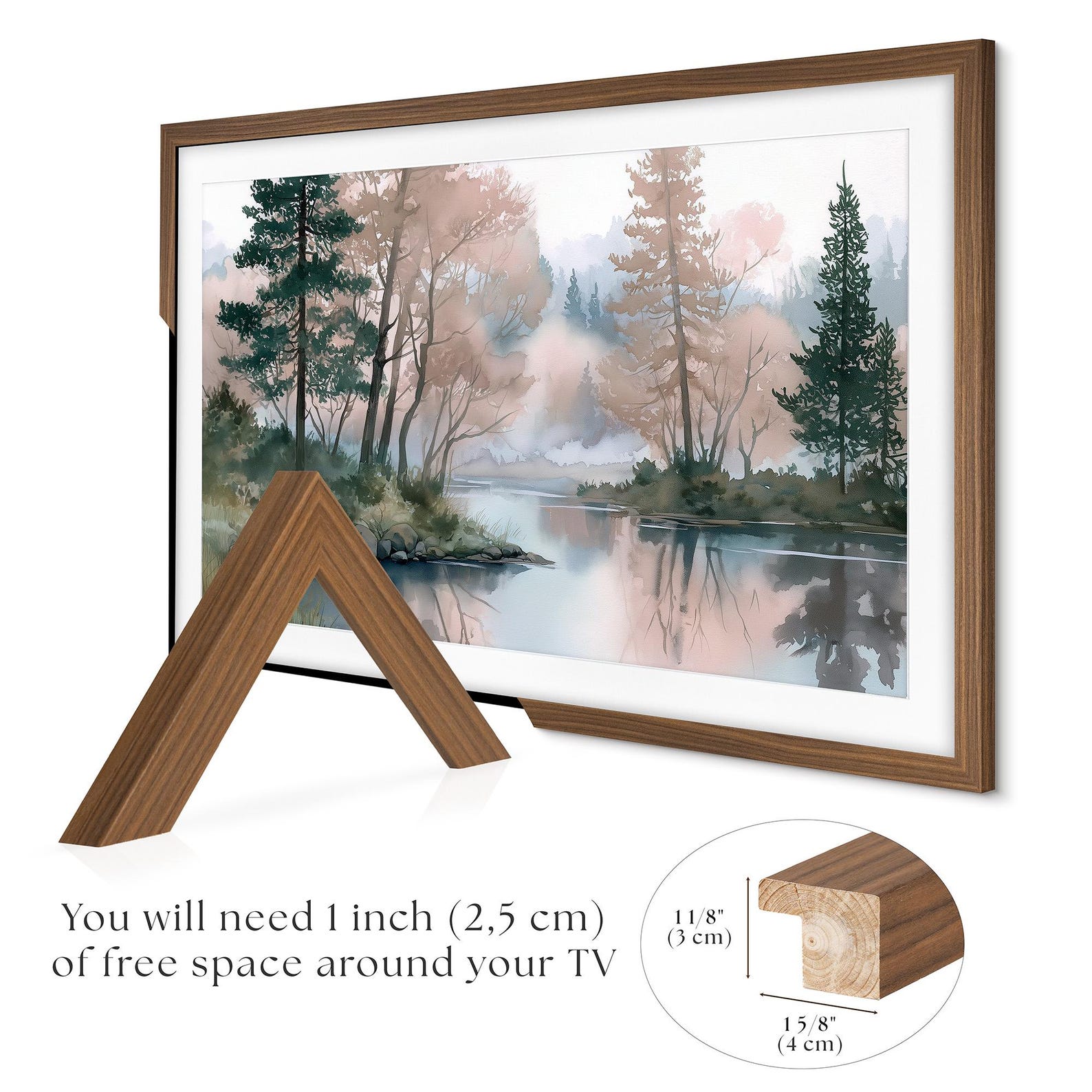Handmade Walnut TV Frame for TCL Nxtframe: Modern Wood Bezel, All Inch ...
