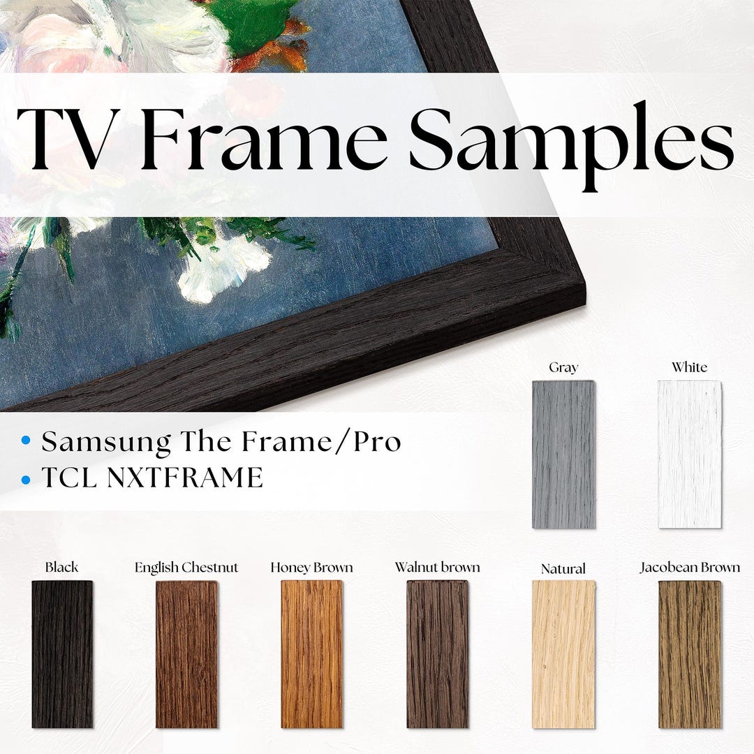 Oak TV Bezel Sample, Handmade Wood Frame Color Swatch for Samsung the ...