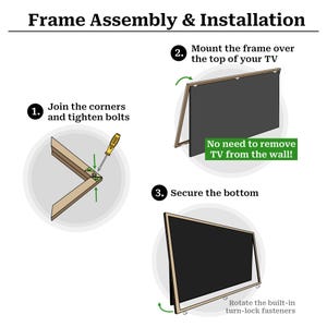 Handmade Walnut TV Frame for TCL Nxtframe: Modern Wood Bezel, All Inch ...