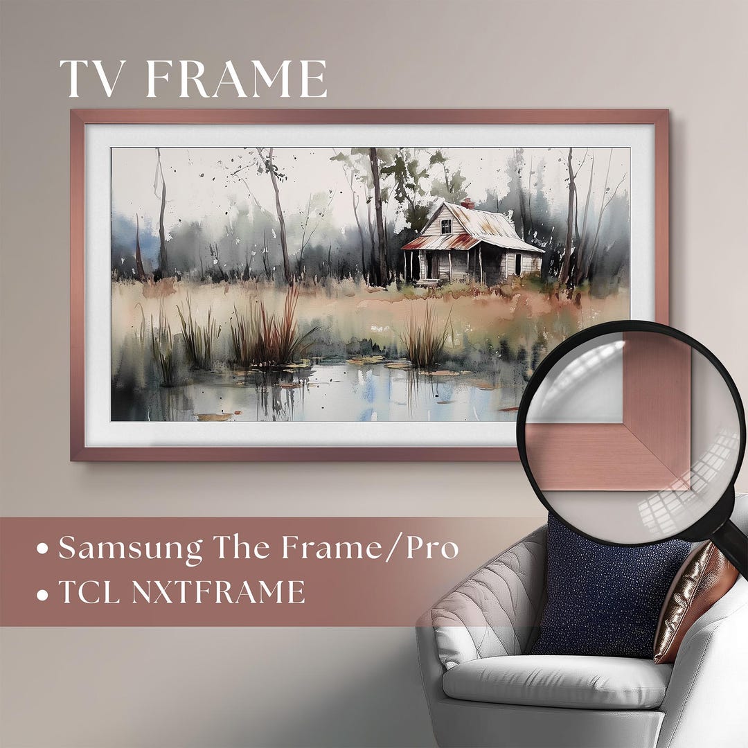 Thin Copper TV Frame for Samsung the Frame & TCL Tvs, Handmade Wood ...