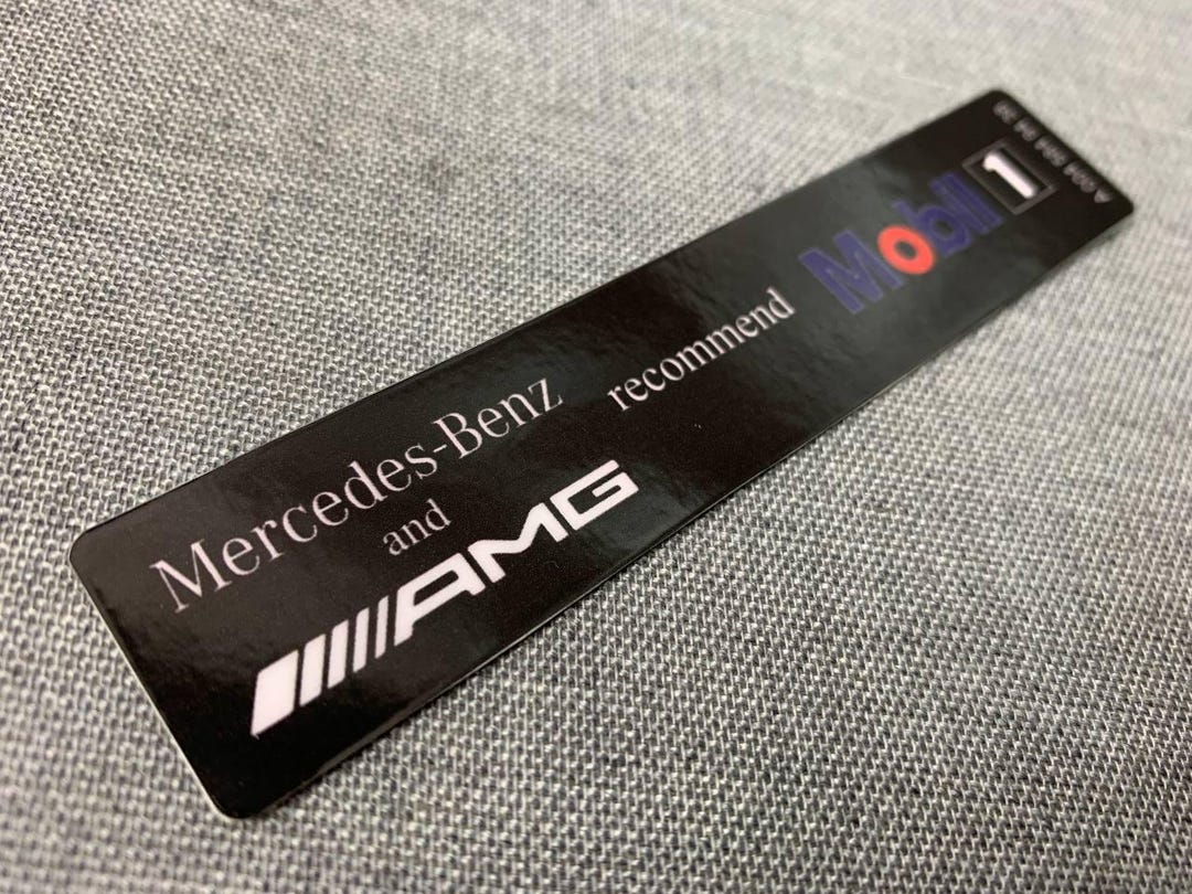 Mercedes Benz AMG Recommend Mobil 1 Oil Label Sticker Decal-mercedes ...