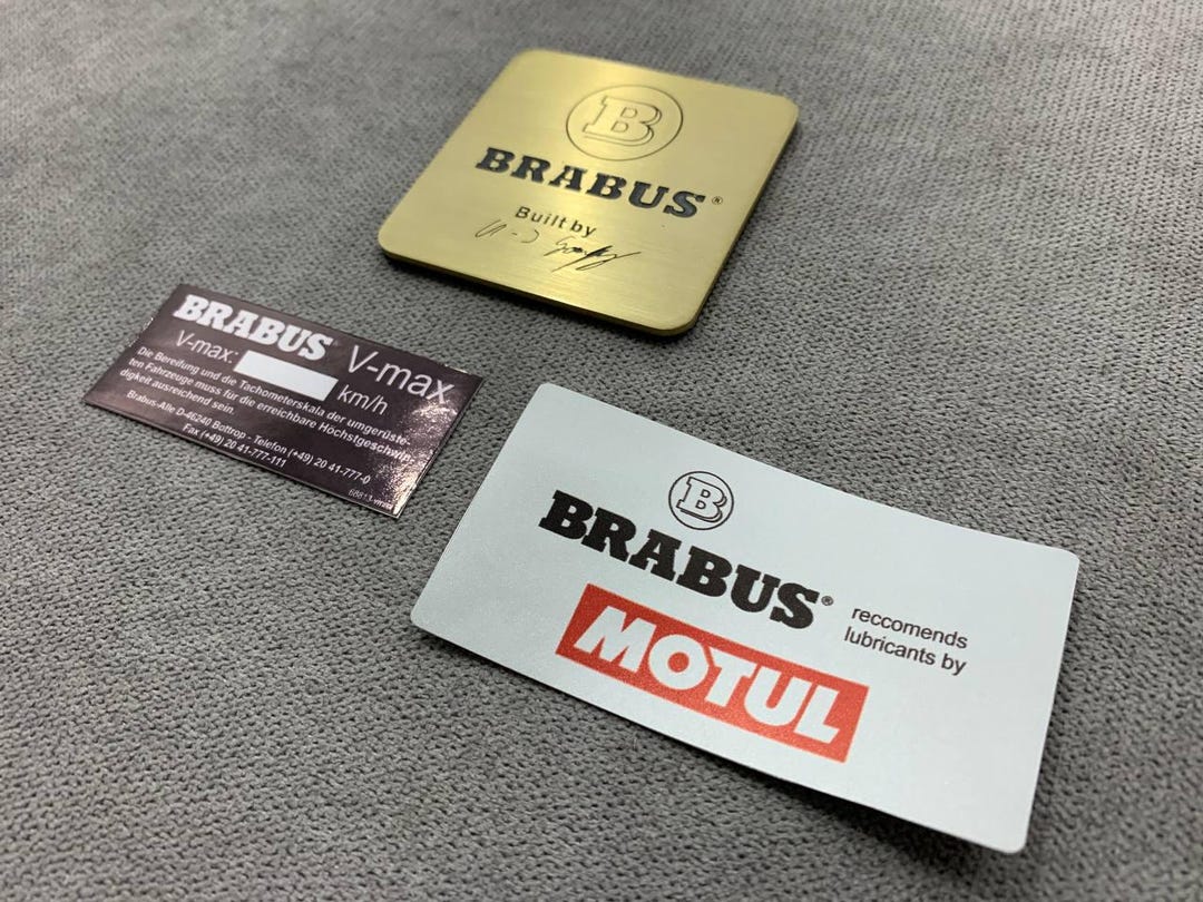 Set of Engine Emblem Brabus Style for Mercedes Benz - Personalized ...