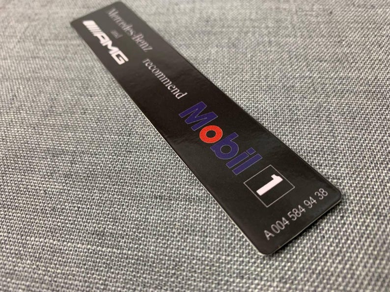 Mercedes Benz AMG Recommend Mobil 1 Oil Label Sticker Decal-mercedes ...