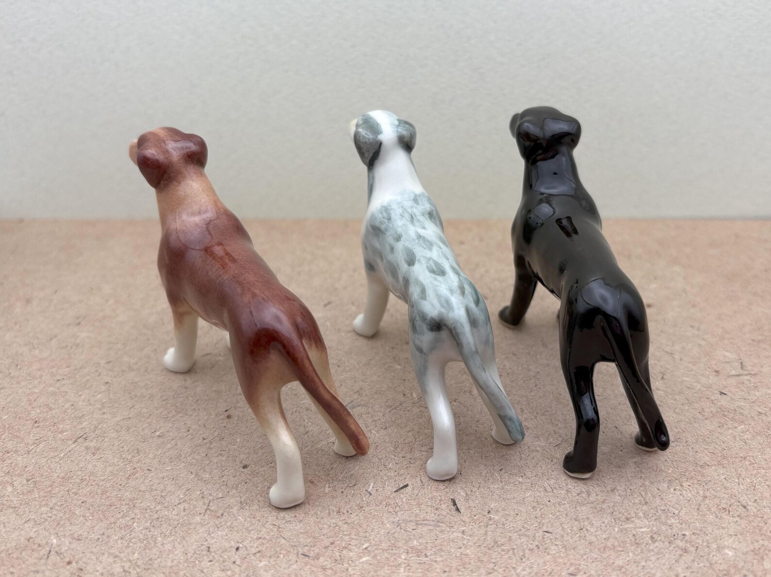 Greyhound Ceramic Figurines Set, Handcrafted Pair of Dogs, Collectible ...