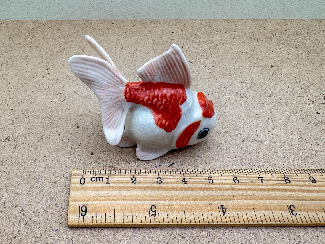 Koi-inspired Goldfish Figurine - Hand-painted Ceramic Art for ...