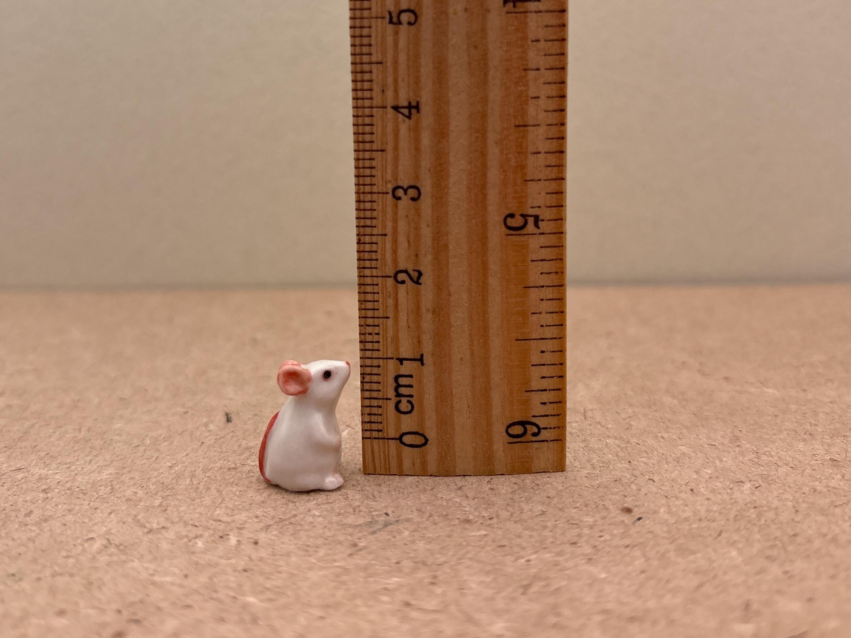 Hand-painted Miniature Ceramic Mice Figurines - Dollhouse Decor, Set of ...