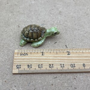 Hand-painted Ceramic Turtle Figurines: Tiny Green Tortoise Decor - Set ...
