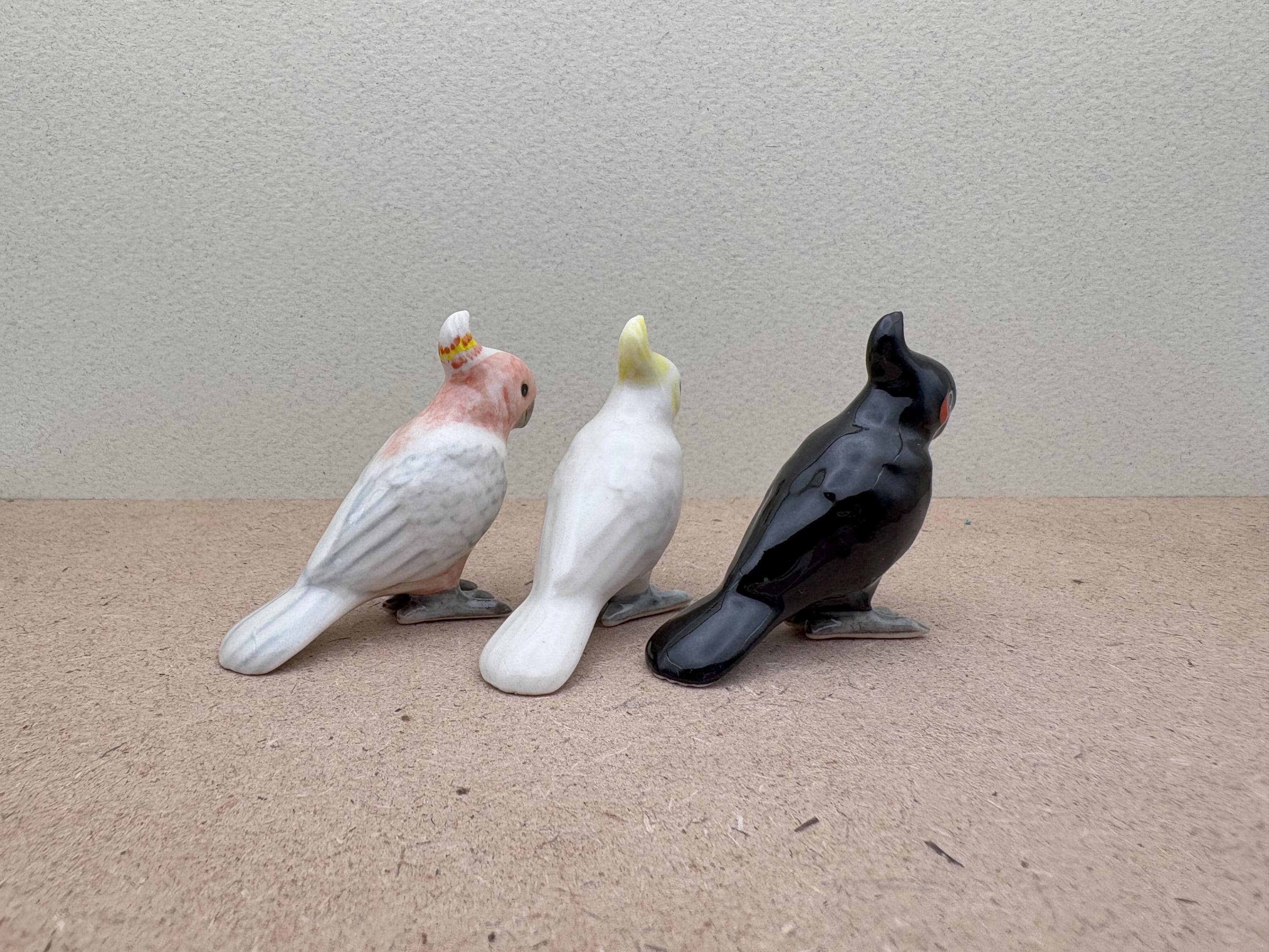 Hand-painted Ceramic Cockatoo Figurine: Bird Collector Decor - Etsy