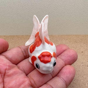 Koi-inspired Goldfish Figurine - Hand-painted Ceramic Art for ...