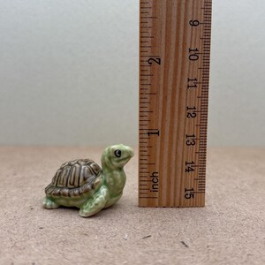 Hand-painted Ceramic Turtle Figurines: Tiny Green Tortoise Decor - Set ...