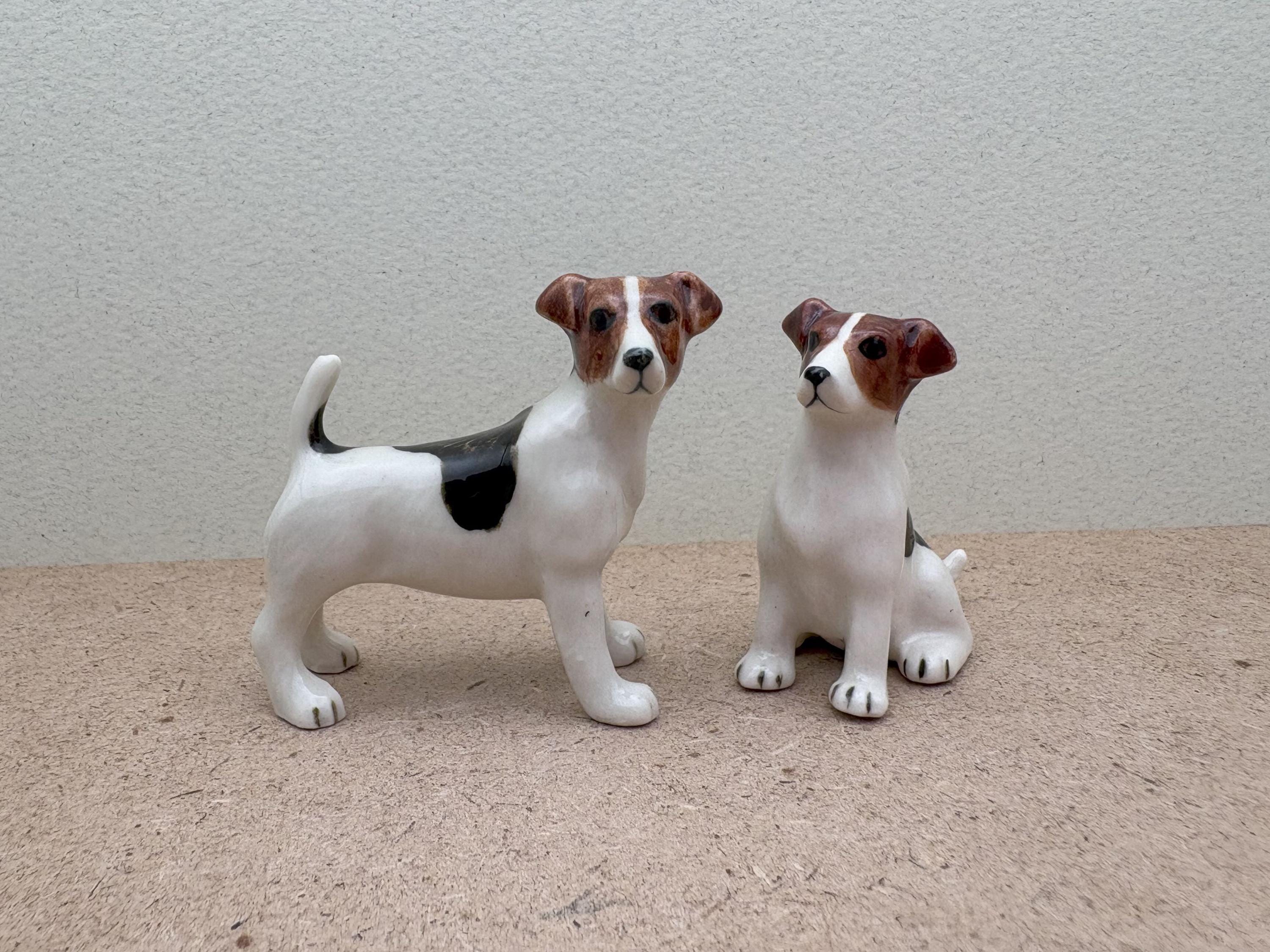 Hand-painted Jack Russell Terrier Ceramic Figurine Set - Etsy