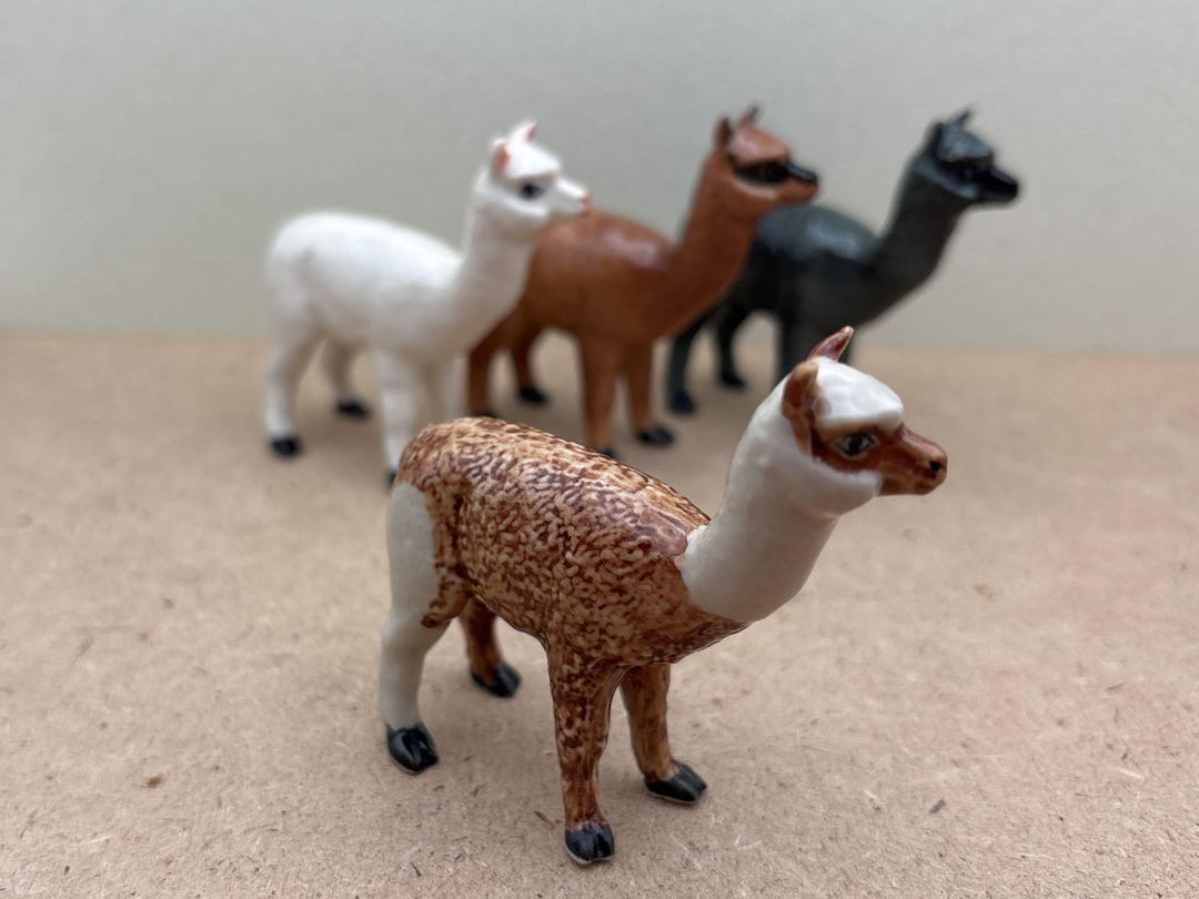 Miniature Alpaca Figurines in Ceramic – Unique Hand-painted ...