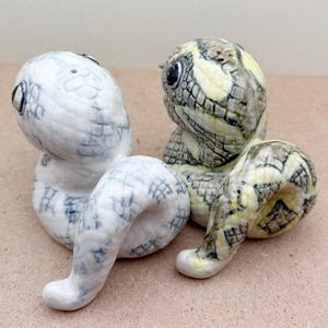 Snake Salt & Pepper Shakers – Handmade Ceramic Figurine – Quirky ...