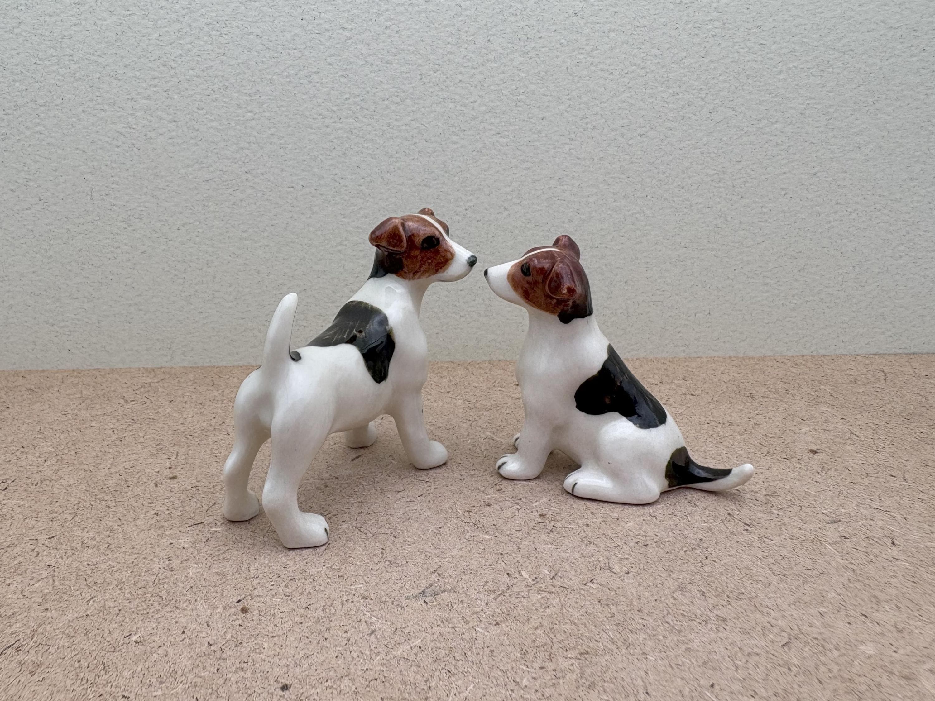 Hand-painted Jack Russell Terrier Ceramic Figurine Set - Etsy