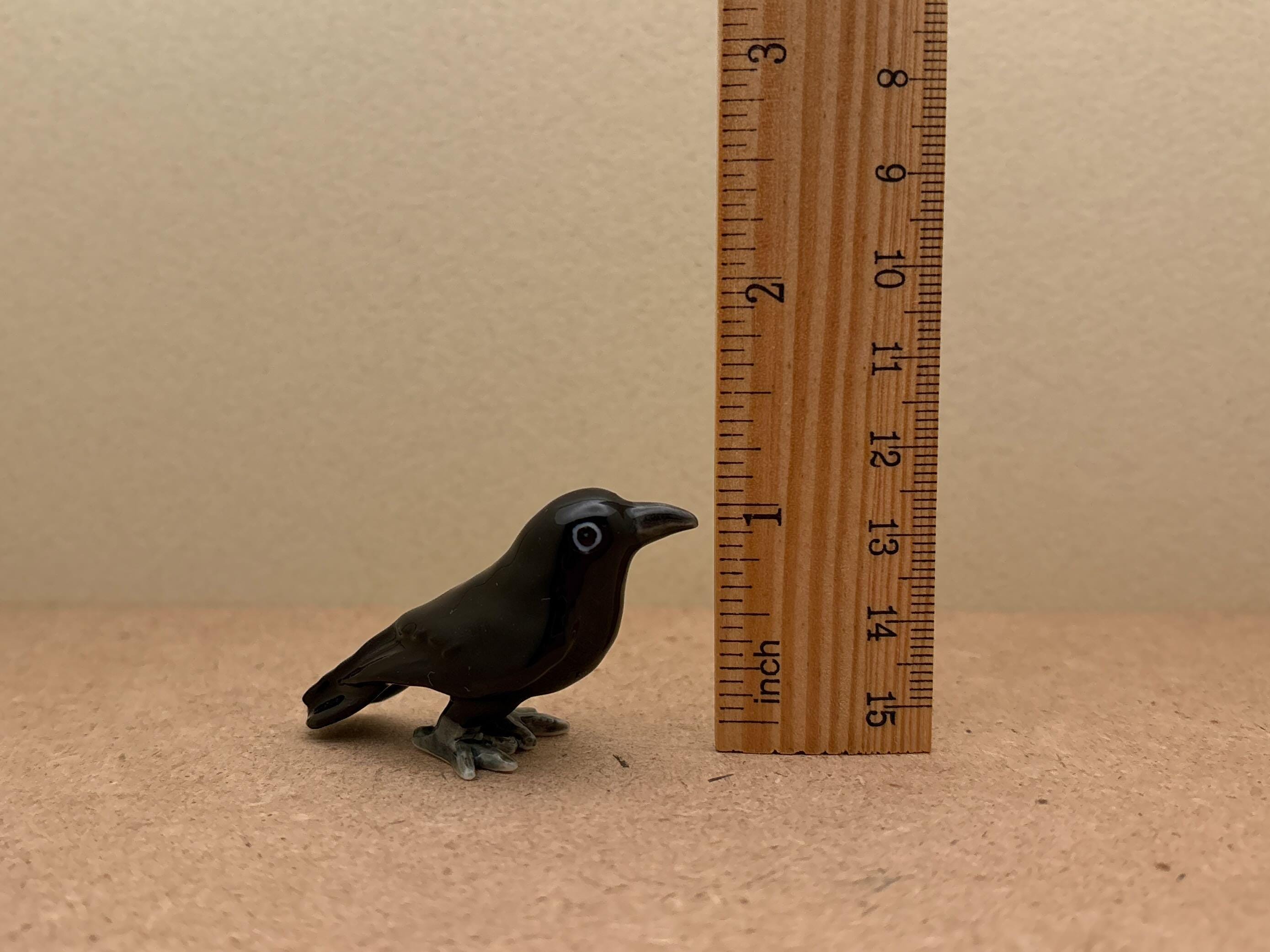 Black Raven Ceramic Figurine: Gothic Desk Decor, Bird Lover Gift - Etsy