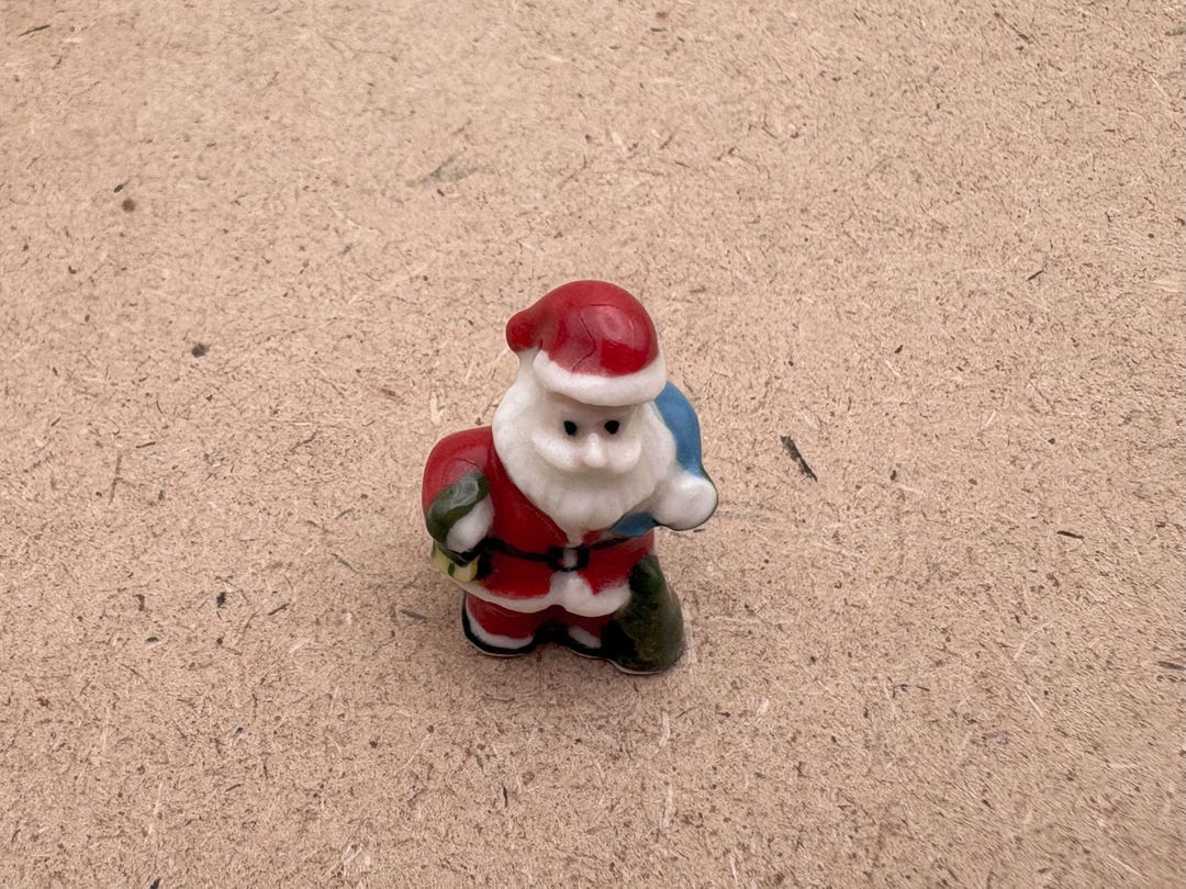 Hand-painted Ceramic Santa Figurine: Mini Vintage Christmas Decor - Etsy