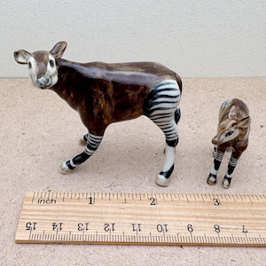 Hand-painted Ceramic Okapi Figurines: Safari Animal Decor, Set of 3 - Etsy