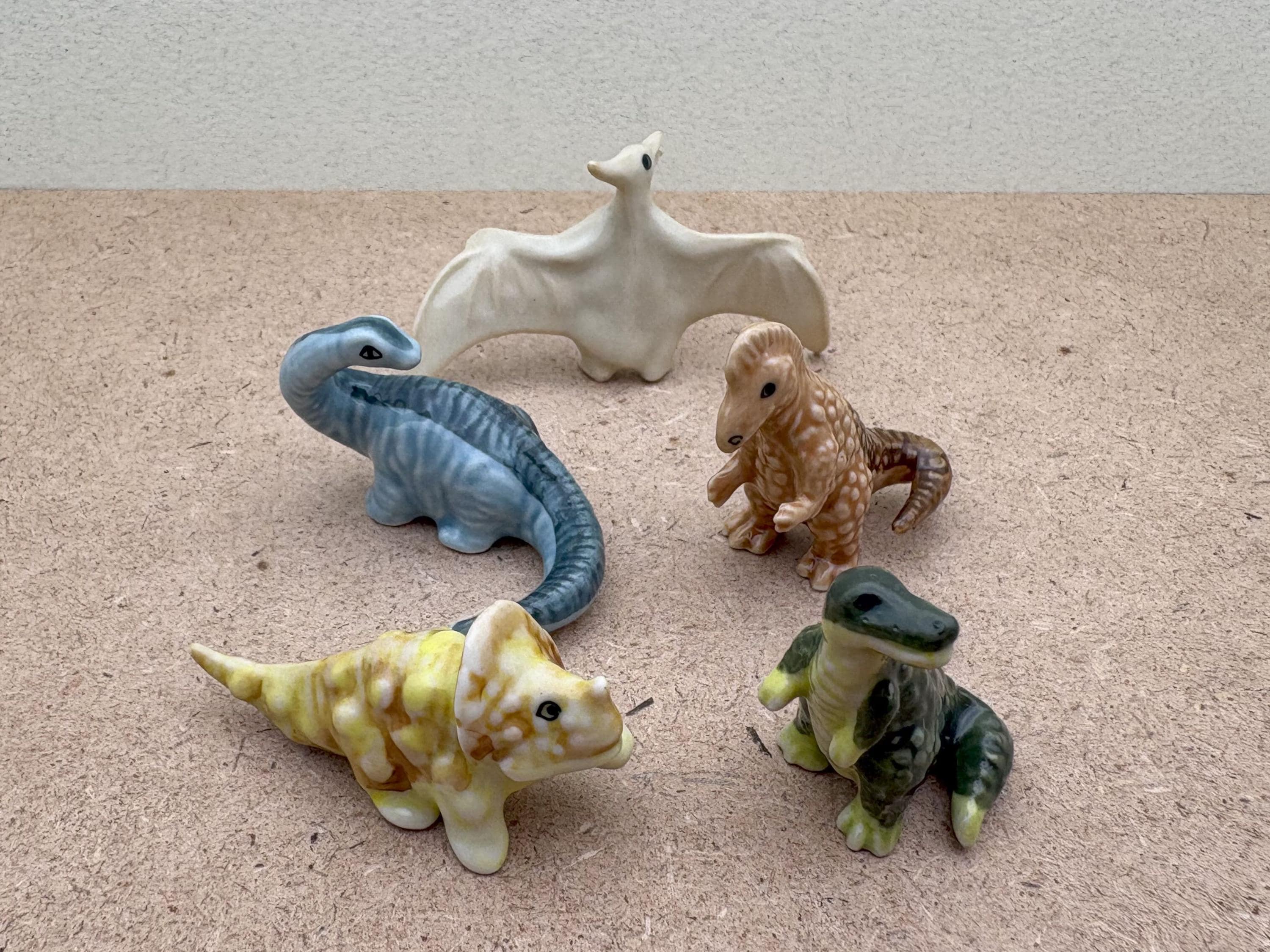 Adorable Ceramic Dinosaur Miniature Figurines Hand-painted Dino ...