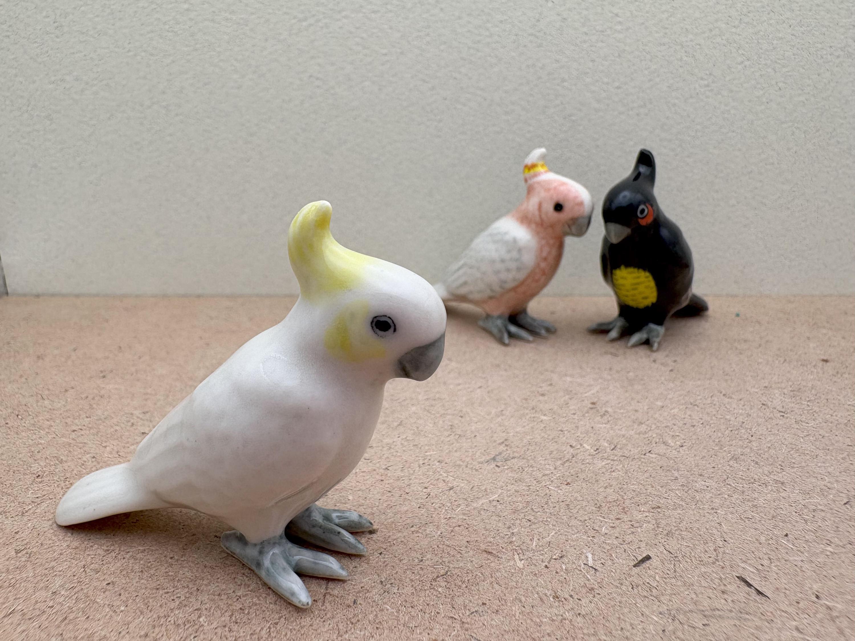 Hand-painted Ceramic Cockatoo Figurine: Bird Collector Decor - Etsy