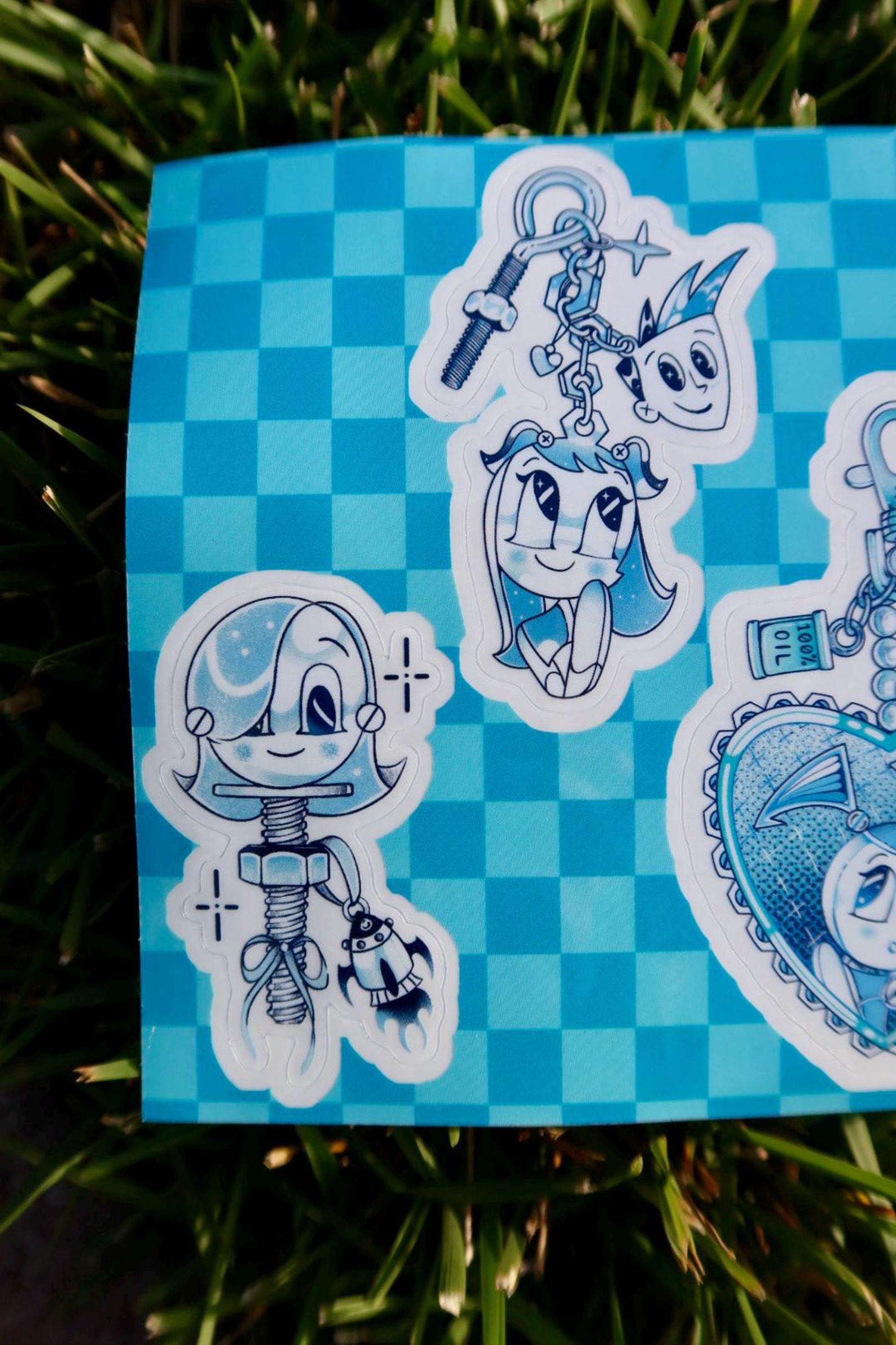 Y2k Robot Girl Jenny XJ9 Blue Transparent Sticker Sheet Multiple Sized ...