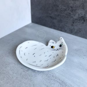 Handmade Ceramic Tray Cat Plate Cutie Tray for Home Décor Gift for Her ...