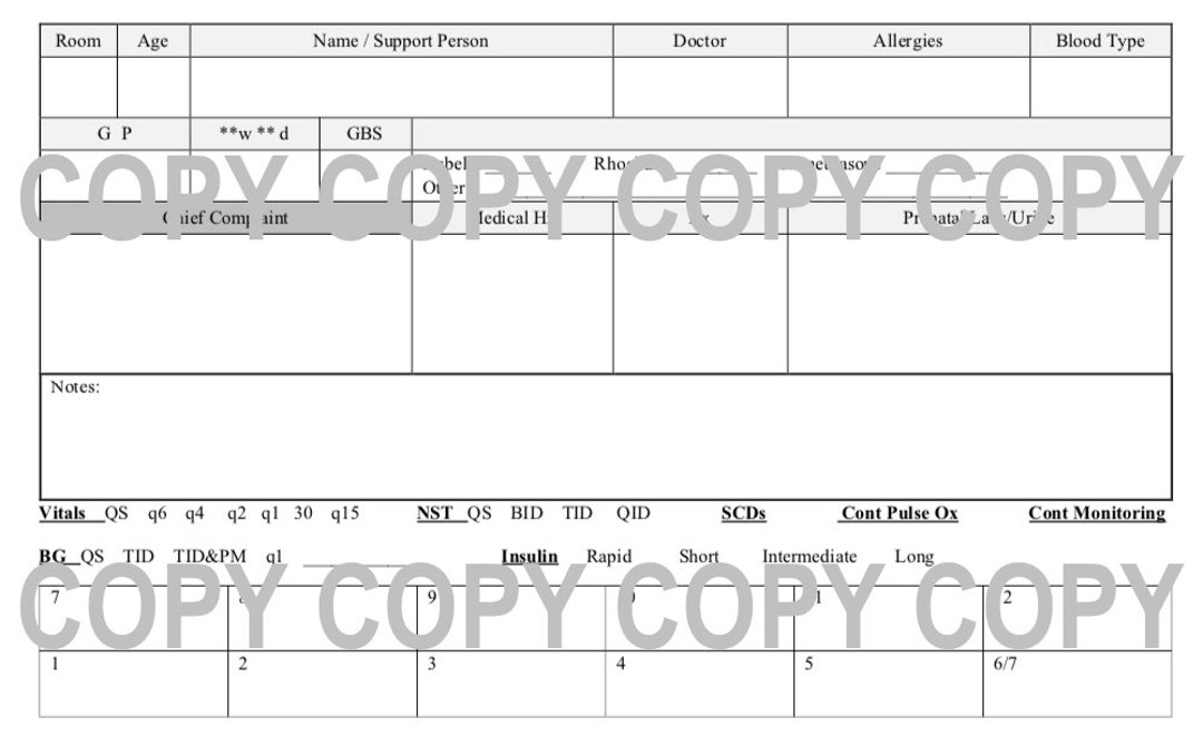 Antepartum Labor and Delivery RN Report Sheet - Etsy