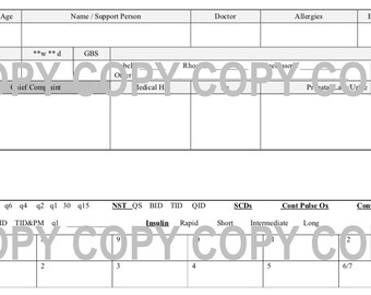Labor and Delivery RN Report Sheet - Etsy