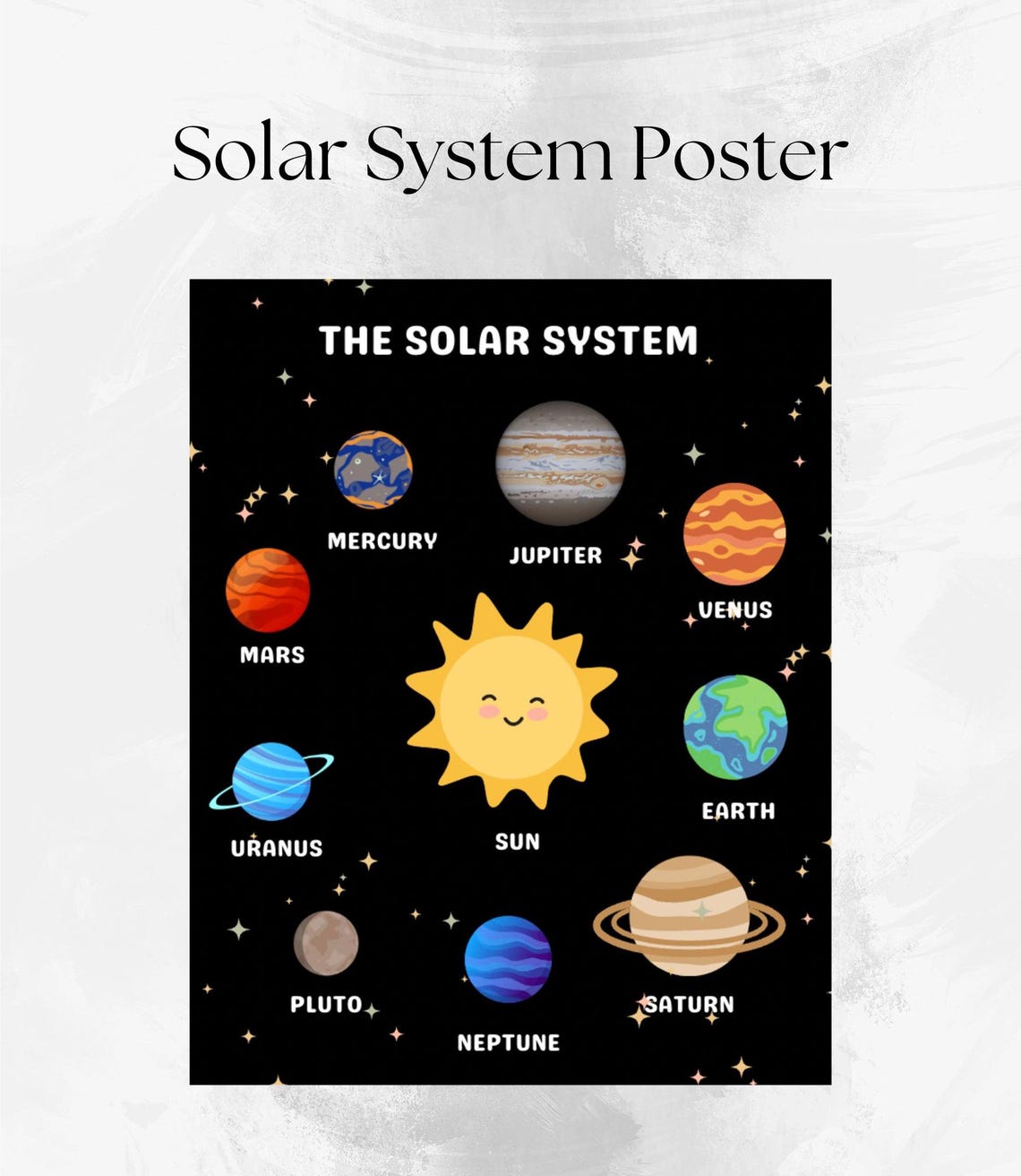 Solar System Printable Poster Digital Download Educational Wall Art for ...