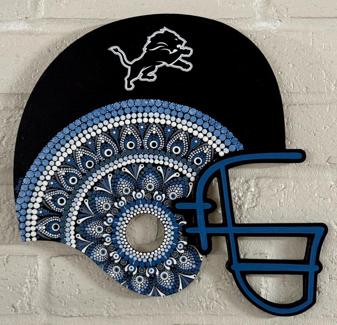 Custom Football Helmet Dot Mandala Painting: Sports Fan Art - Etsy