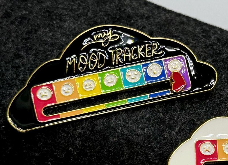 Interactive Mood Tracker Enamel Pins Mental Health Accessories Track ...