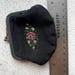 Petit Point Rose on Black Coin Purse Handmade Floral - Etsy