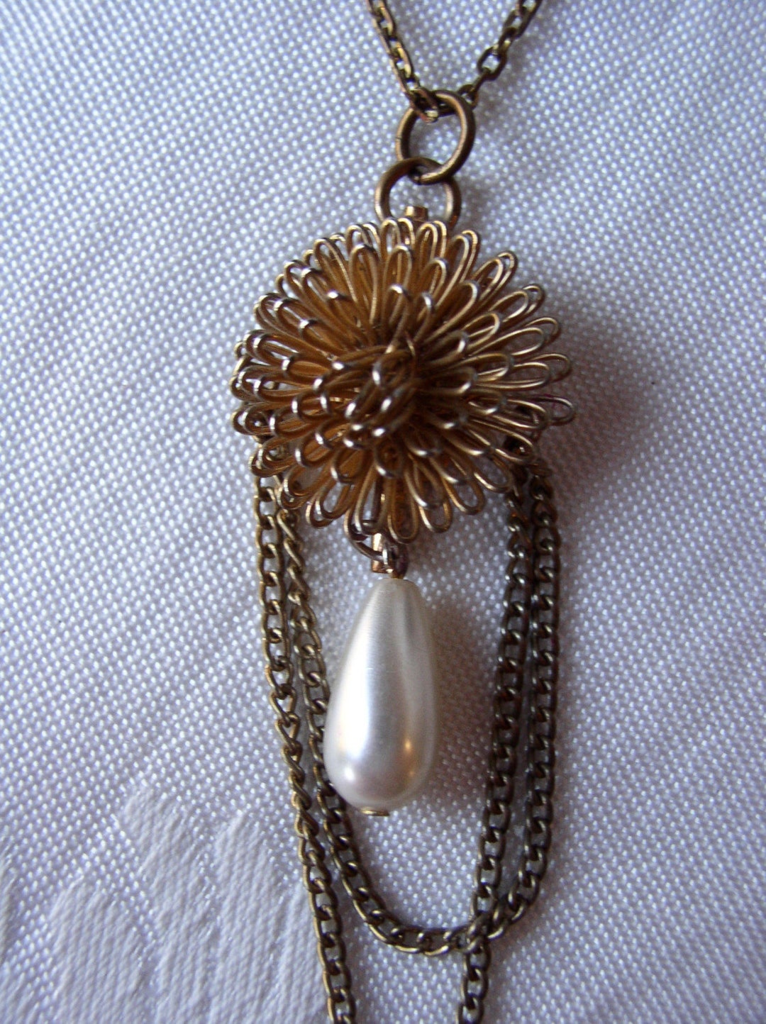 MCM Atomic Burst With Vintage Pearl Pendant and Double Chain Necklace ...
