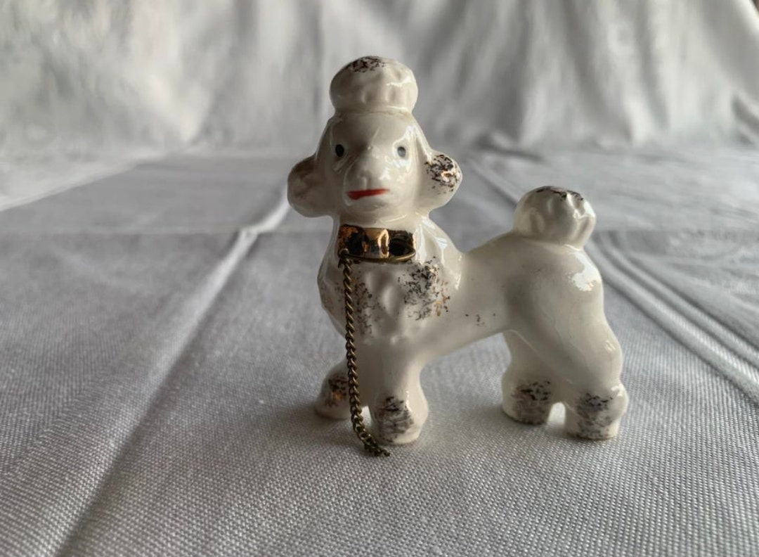 Lefton Spaghetti Poodle Porcelain Gold Trim Accents 1950s - Etsy