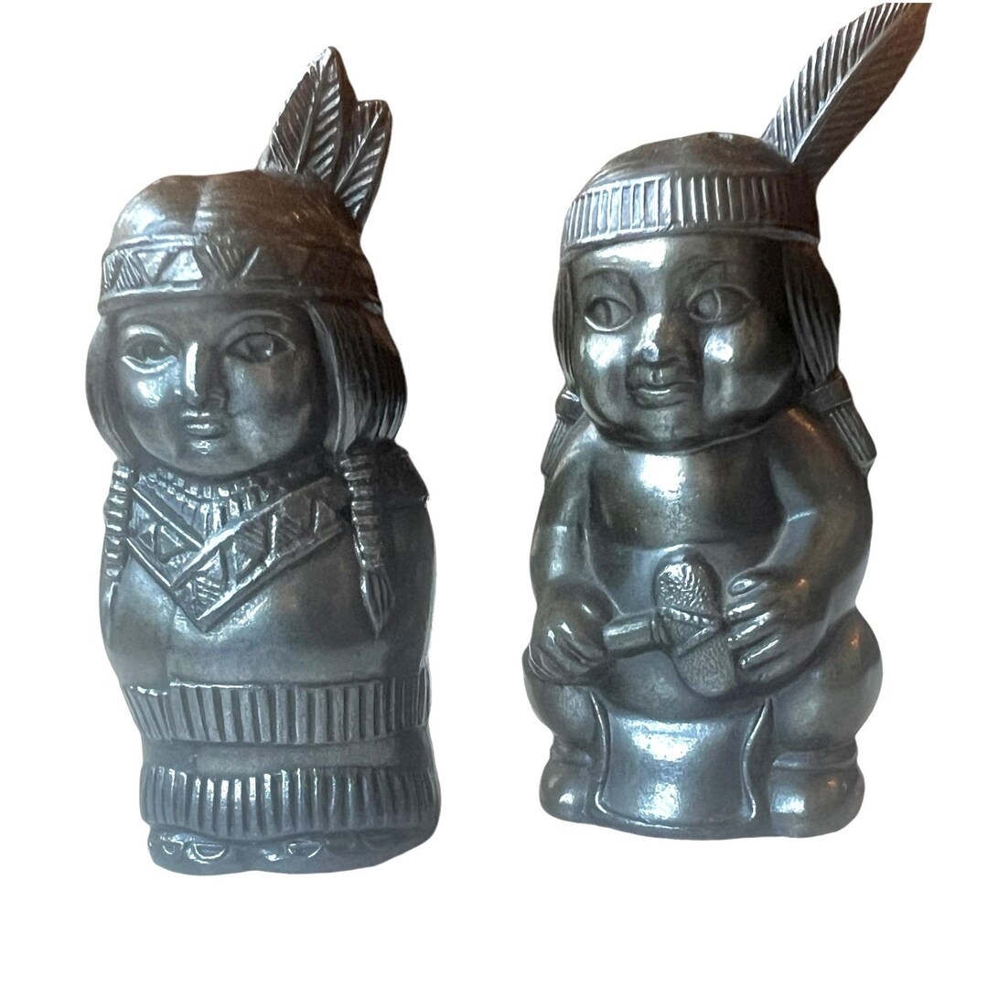 Native American Salt and Pepper Shakers With Stoppers - Etsy