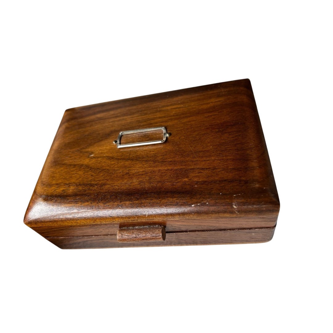 Vintage Wooden Playing Card Storage Box With Two Decks - Etsy