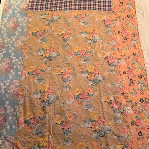 Three Farmhouse 1940s Patchwork Coordinated Matched-fabric Quilts ...