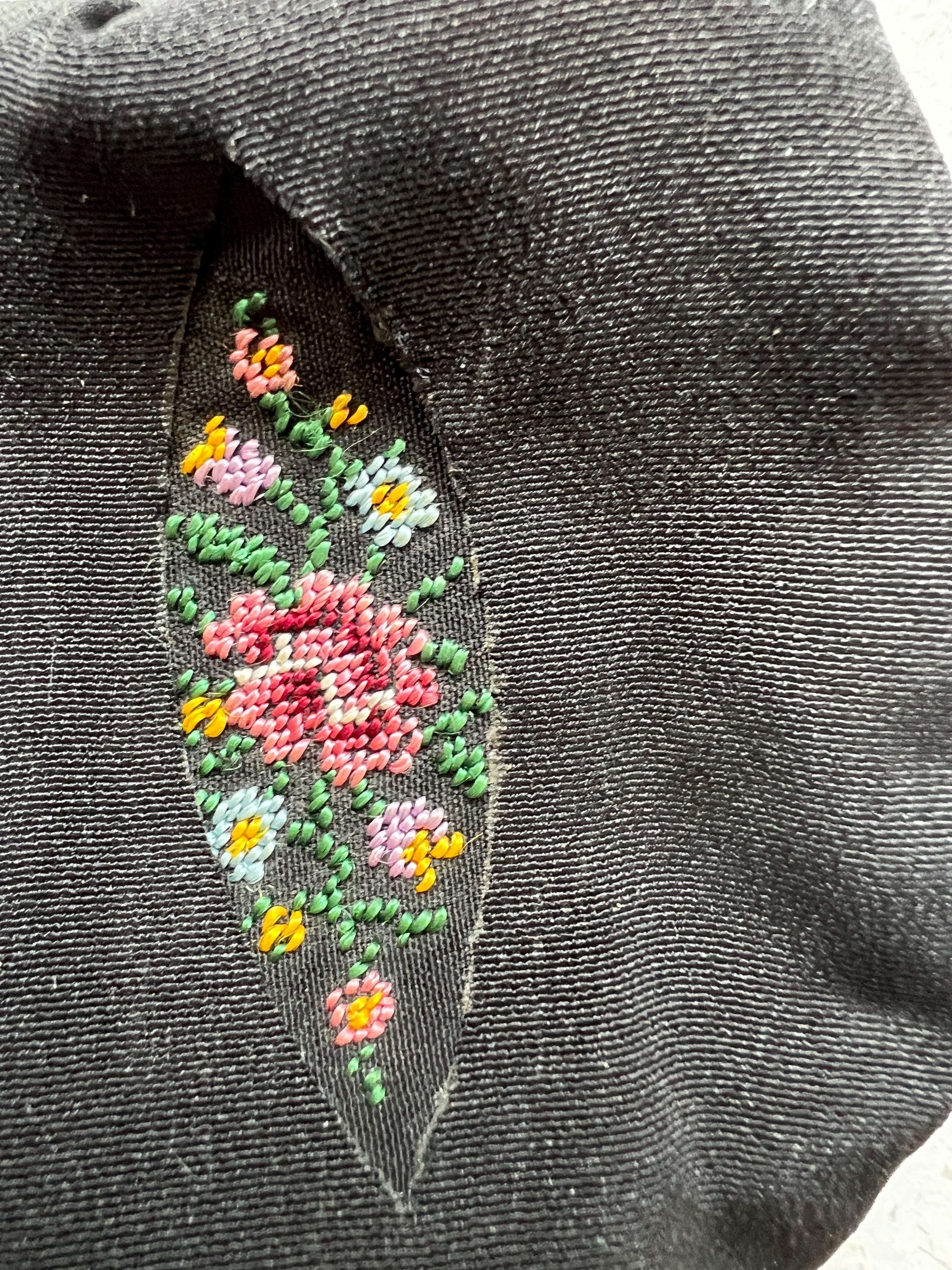 Petit Point Rose on Black Coin Purse Handmade Floral - Etsy