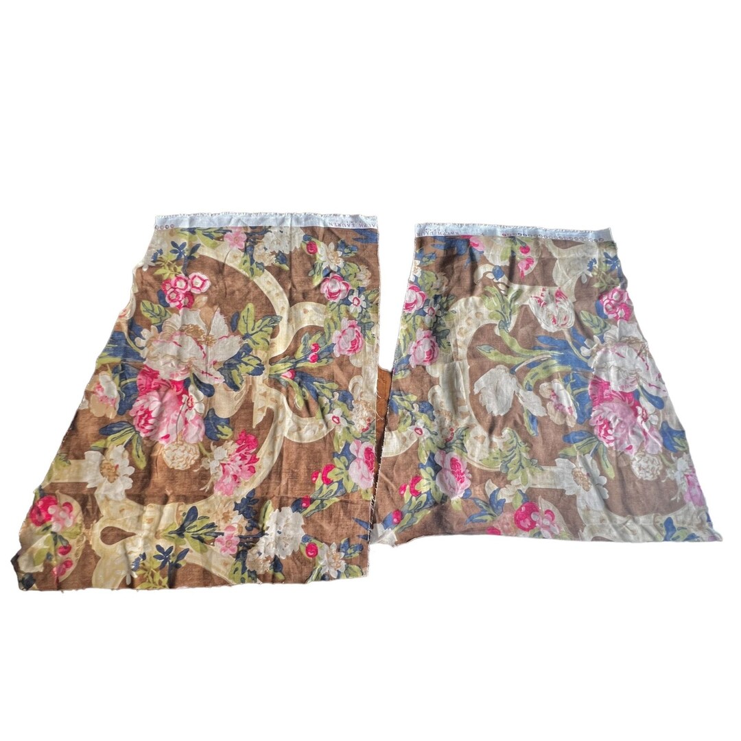 2 Pieces Ralph Lauren Floral Linen Fabric Juniper Berry "heathersage ...