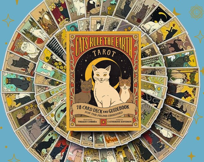 Cats Rule the Earth Tarot Deck & Pouch – Feline Divination for Mystical ...