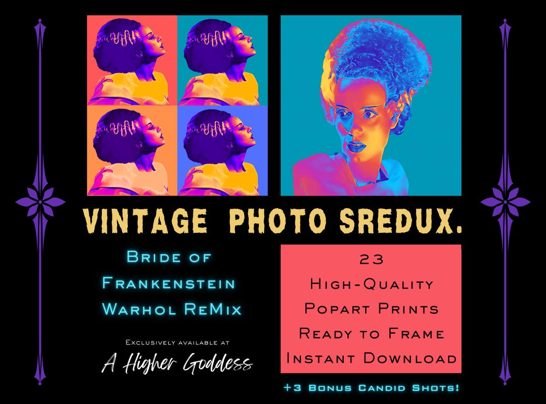 26 Bride of Frankenstein Vintage Photos Andy Warhol Remix Popart Cool Shit for My Wall Art ...