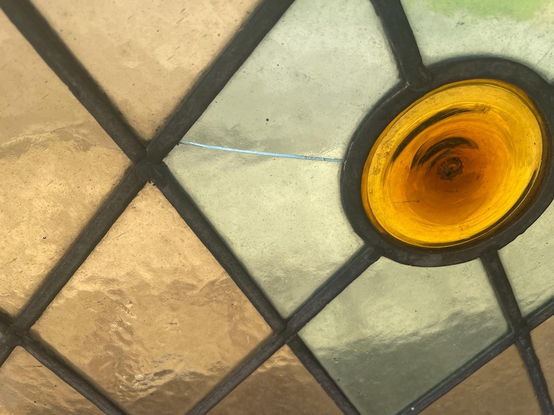 Antique Victorian Leaded Stained Glass Window Panel: Very Unique, 1800s ...