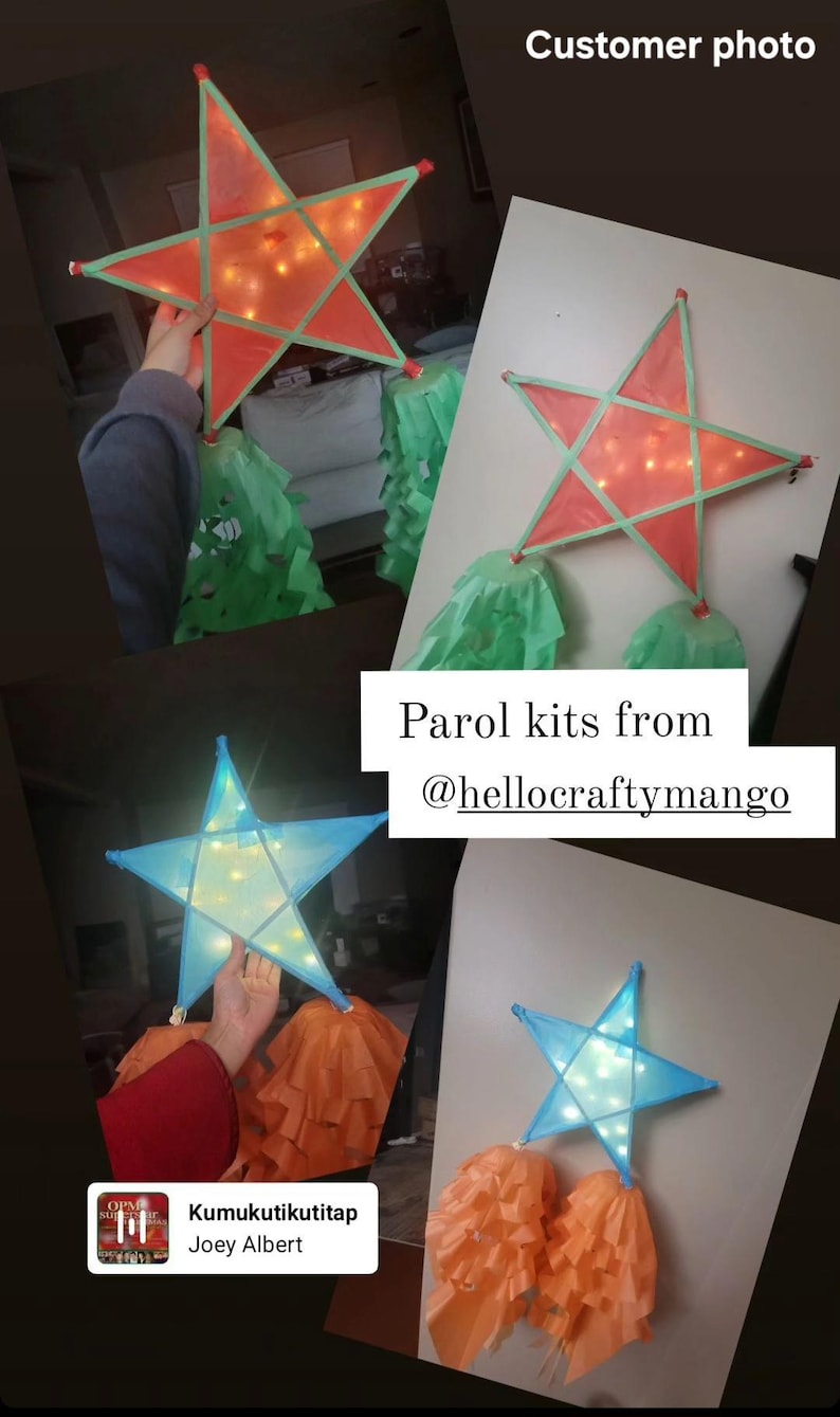 DIY Parol Kit: Filipino Christmas Star Lantern Craft With Fairy Lights ...