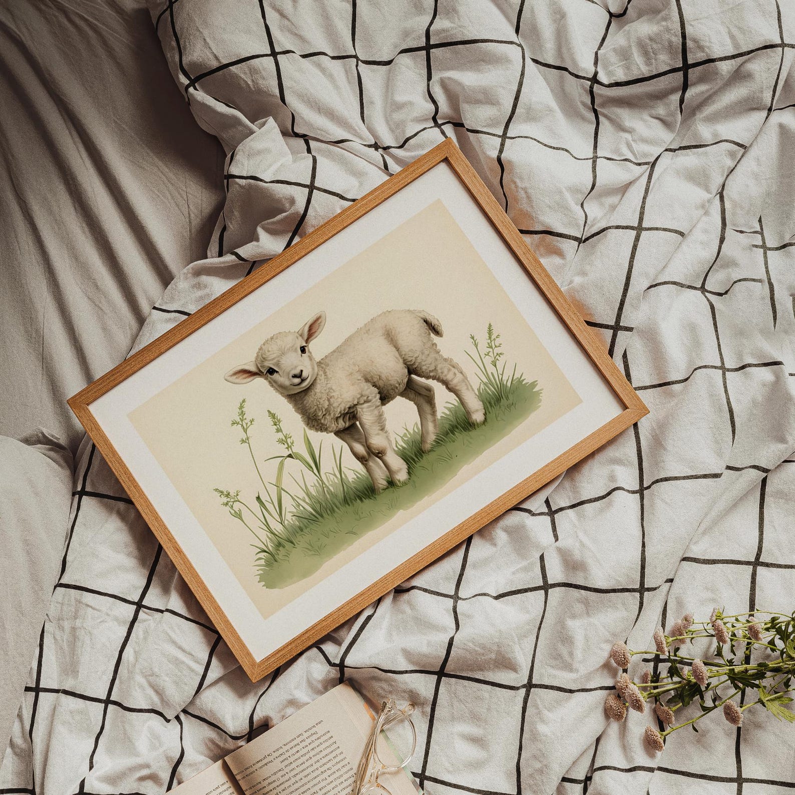 Vintage Lamb Print | Lamb Vintage Drawing | Animal Nursery Wall Art ...
