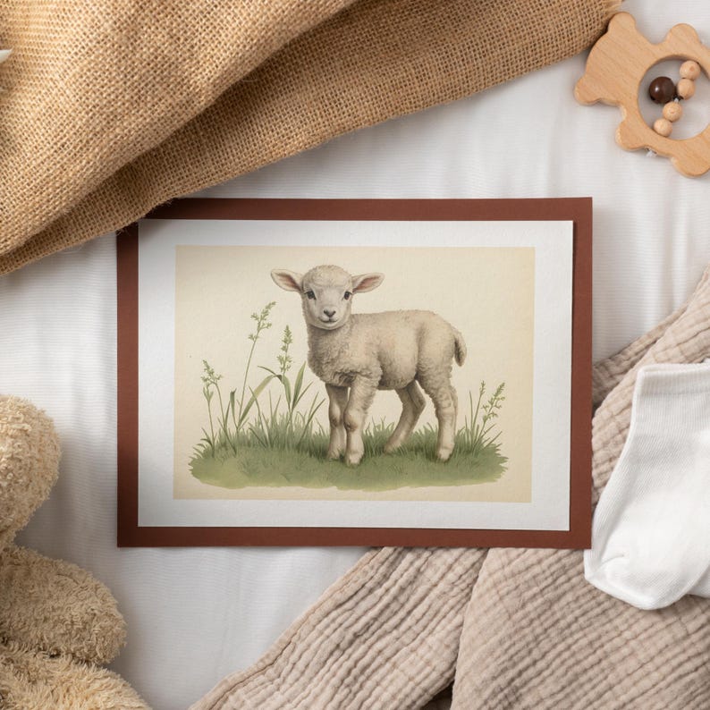 Vintage Lamb Print | Lamb Vintage Drawing | Animal Nursery Wall Art ...