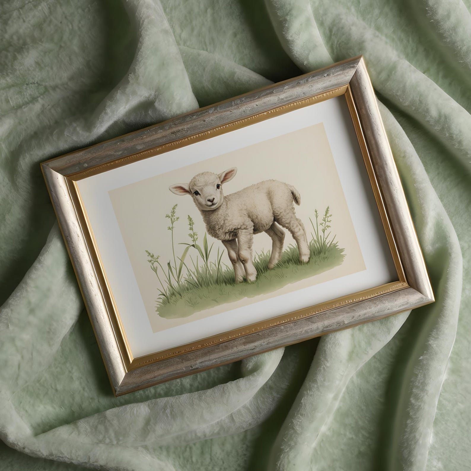 Vintage Lamb Print | Lamb Vintage Drawing | Animal Nursery Wall Art ...