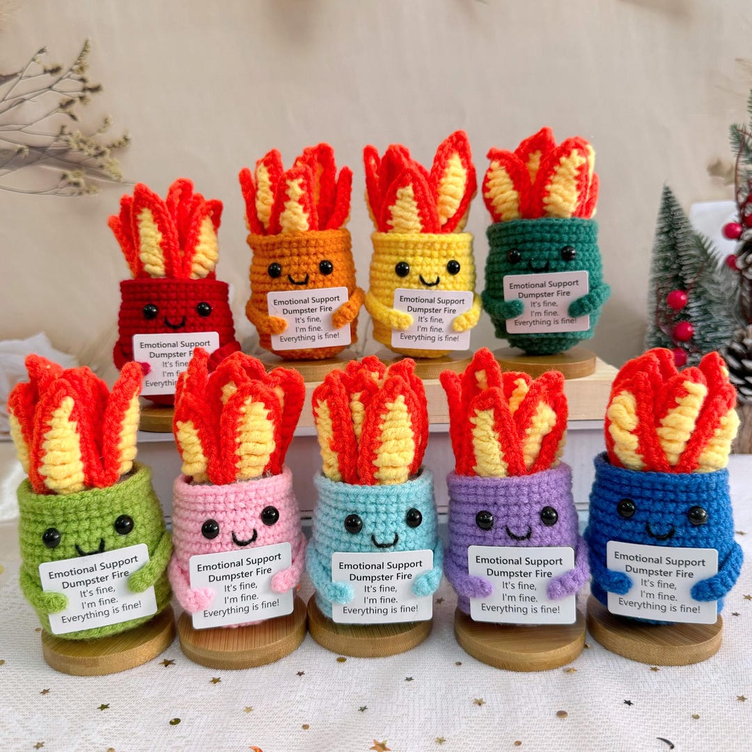 Crochet Dumpster Fire,burning Trash Can-i'm Fine,everything is Fine ...