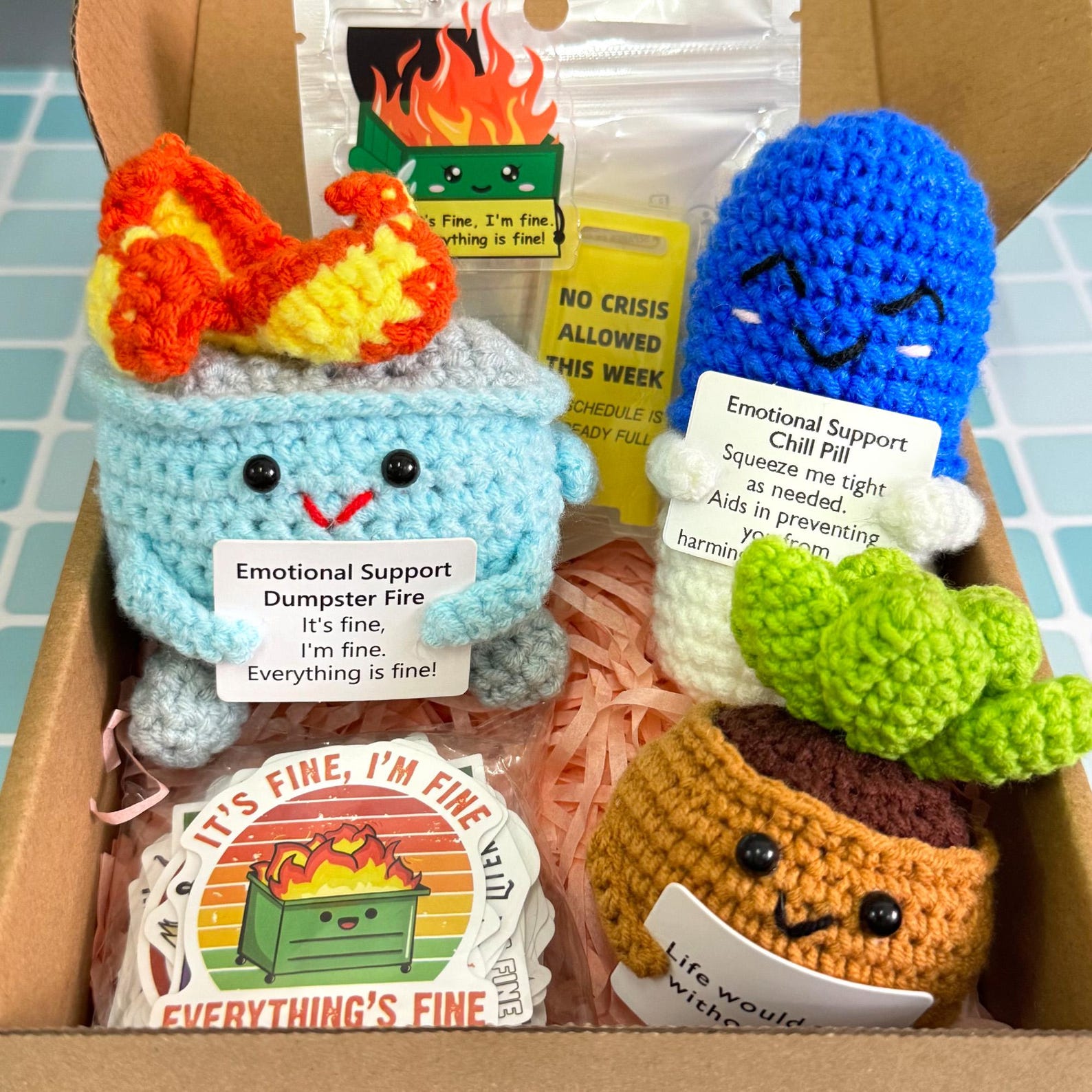 Personalized Coworker Gift Crochet Emotional Support Work Stress Relief ...