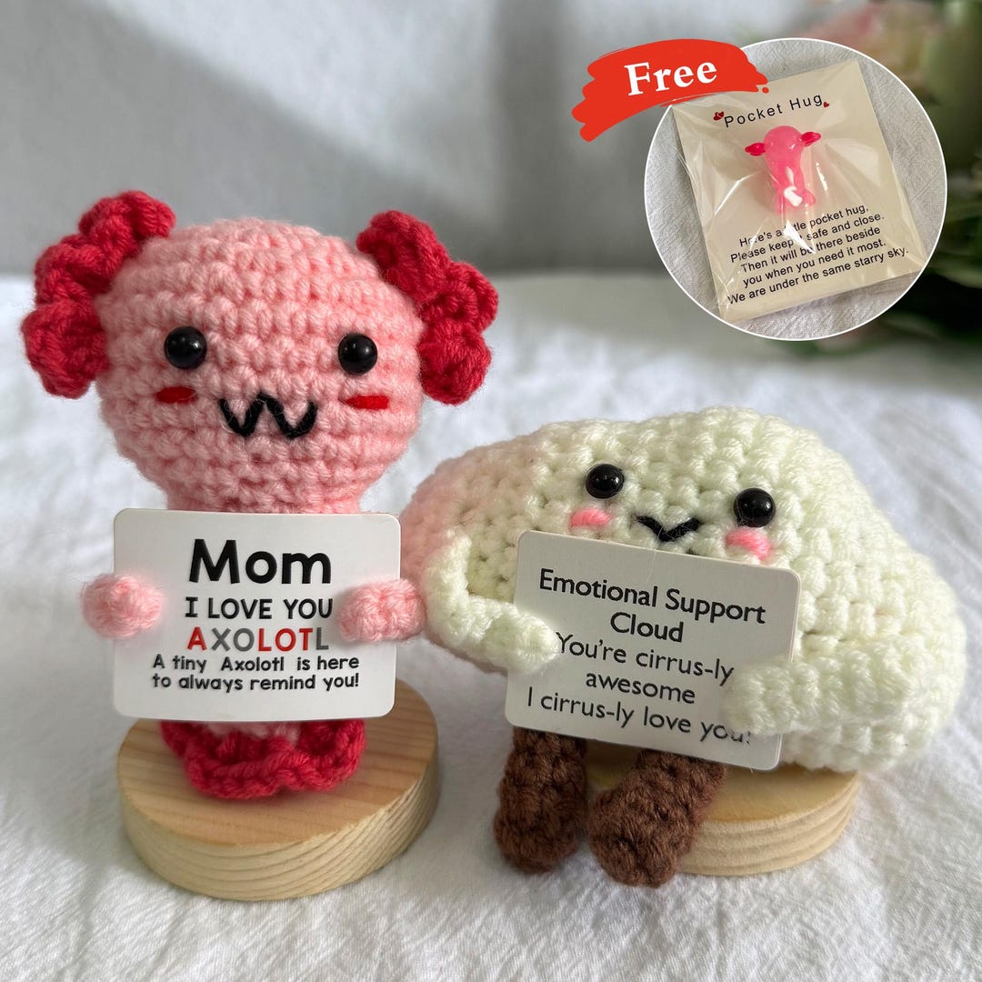 Handmade Positive Axolotl,emotional Support Axolotl Crochet, Funny Best ...